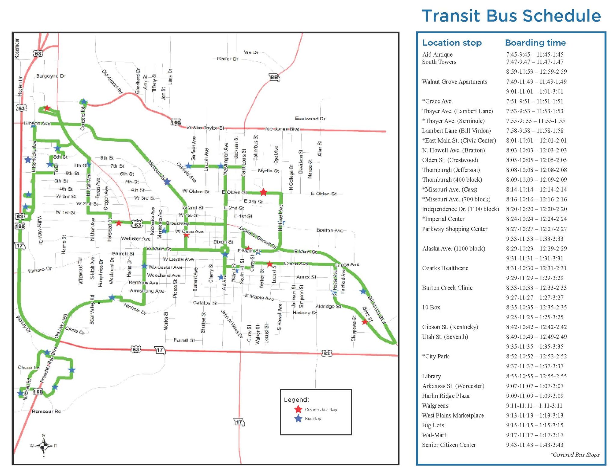 Transit Bus Schedule – City of West Plains
